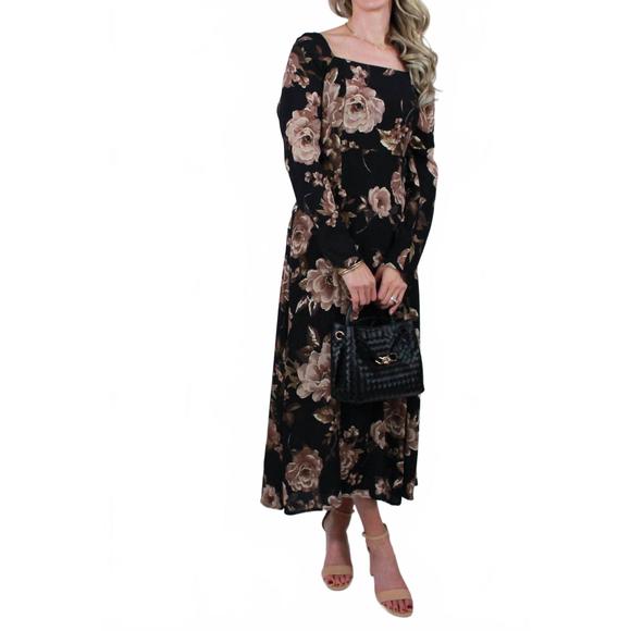 Blu Pepper | Dresses | New Blu Pepper Kristin Floral Long Sleeve Midi ...